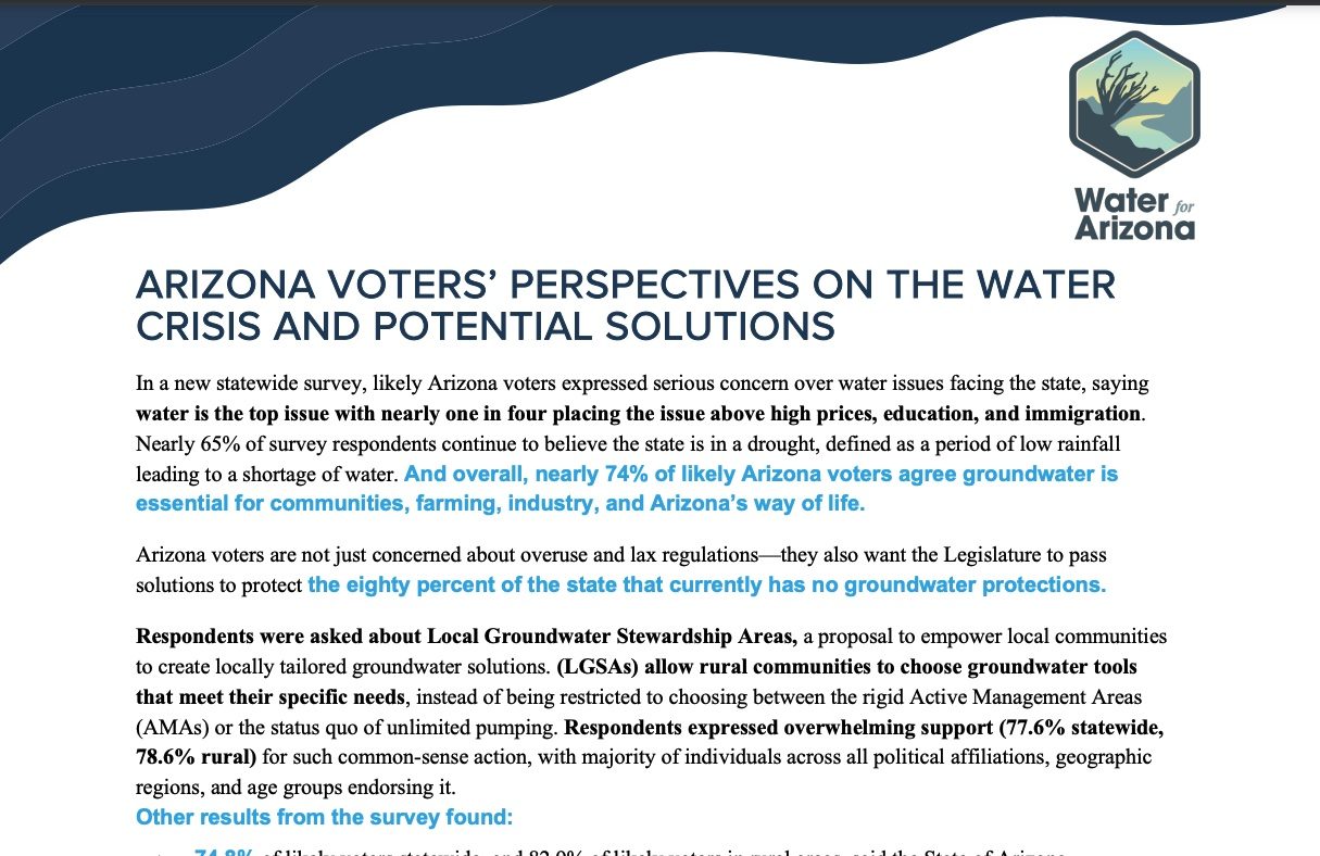 Arizona Voters’ Perspectives on the Water Crisis & Potential Solutions ...